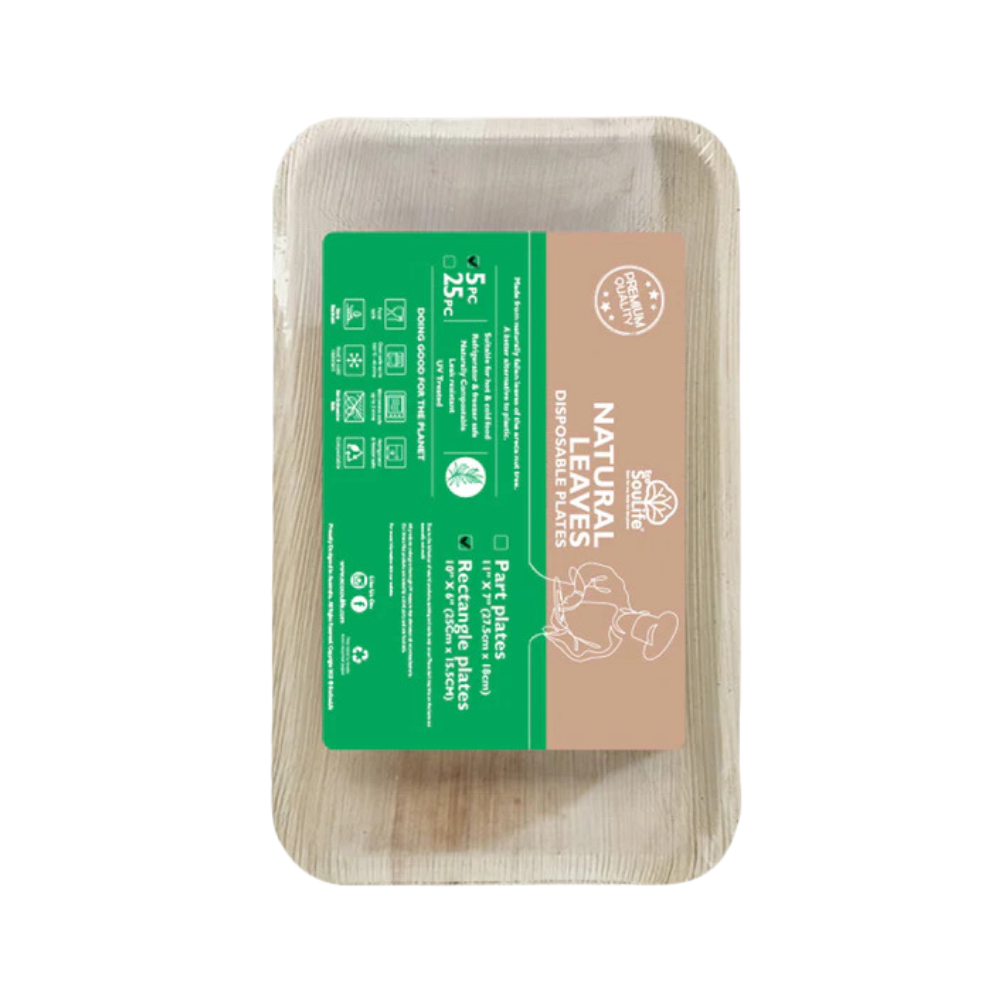 Plato Rectangular de Hoja de Palma